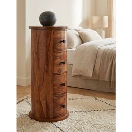 KADIMA DESIGN Sideboard &ndash; Massivholz, 35x85x35 cm, 4 Schubladen, schmal
