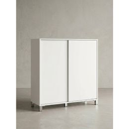 KADIMA DESIGN Schuhschrank Holz f&uuml;r 20 Paar Schuhe mit Ablage, Wei&szlig; 100x38x108 cm