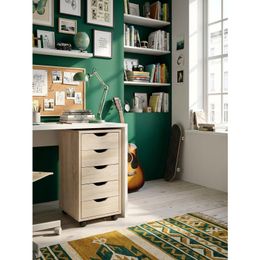 KADIMA DESIGN Rollcontainer &ndash; Sonoma MDF, 33x64x38 cm, 5 Schubladen, Rollen, modern