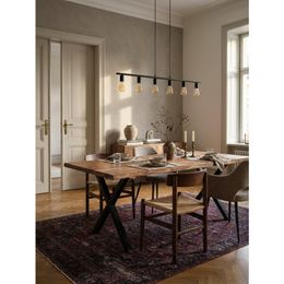 KADIMA DESIGN Esstisch Massivholz Metall X-Gestell Baumkante Rechteckig, Akazie 180x90x76 cm