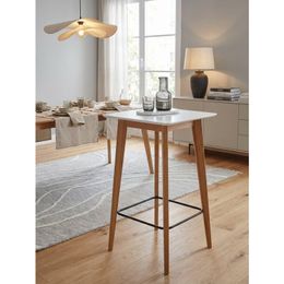 KADIMA DESIGN Stehtisch &ndash; Wei&szlig;, 60x110x60 cm, eckig, Holzoptik, skandinavisch