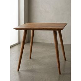 KADIMA DESIGN Esszimmertisch &ndash; Quadratisch Massivholz Braun 80x80x76 cm rustikal