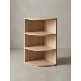 KADIMA DESIGN Eckregal Holz Wandmontage Runder Front Modern, Sonoma 30x30x60 cm