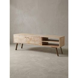 KADIMA DESIGN Lowboard Mango Massivholz Landhausstil 145x47x35 cm mit 2 T&uuml;ren