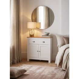 KADIMA DESIGN Sideboard &ndash; Wei&szlig;/Eiche, 79x81x34,5 cm, 2 Schubladen, T&uuml;ren