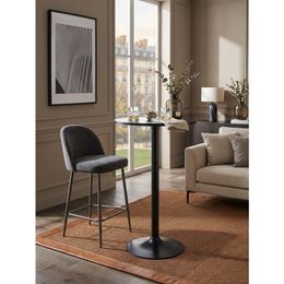 KADIMA DESIGN Stehtisch &ndash; Schwarz, &Oslash; 60 cm, Metall/Holz, 100 cm hoch, modern