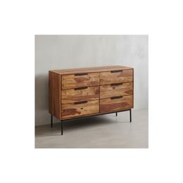KADIMA DESIGN Kommode &ndash; Massivholz/Metall, 117x80x42 cm, Industrial, 3 Schubladen