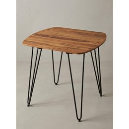 KADIMA DESIGN Esszimmertisch &ndash; Quadratisch Massivholz Braun 80x80x76 cm Metallbeine