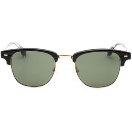 HUGO BOSS Sonnenbrille mit gr&uuml;nen Gl&auml;sern und schwarzen Details in Gold