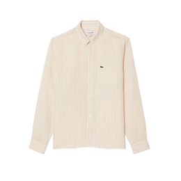 Lacoste - Button-Down-Hemd f&uuml;r Herren, Leinen, Regul&auml;r (Wei&szlig;)