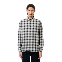 Lacoste - Hemd f&uuml;r Herren, Flanell, Regul&auml;r (Schwarz/Wei&szlig;)