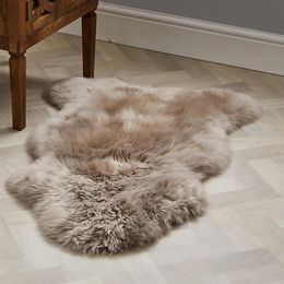 Echter Pilz-Schaffell-Teppich, seidig, nat&uuml;rlich, weich und flauschig, echte Wolle