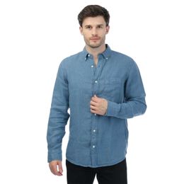 Gant - Hemd f&uuml;r Herren, St&uuml;ckgef&auml;rbt, Lang&auml;rmlig (Blau)