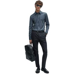 HUGO BOSS - "Roan Kent" Button-Down-Hemd f&uuml;r Herren, Oxford-Stil, Lang&auml;rmlig (Dunkelblau)
