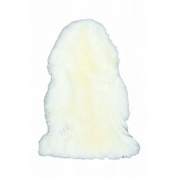 Echter elfenbeinfarbener Schaffell-Teppich, nat&uuml;rlich, seidig, weich und flauschig, echte Wolle