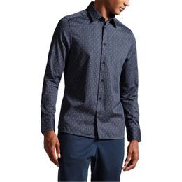 Ted Baker - Hemd f&uuml;r Herren, Schmal, Lang&auml;rmlig (Marine)