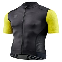 SKINS - "Elite" Oberteil f&uuml;r Herren, Stehkragen, Radfahren (Gelb/Schwarz)