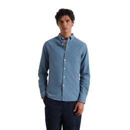 Farah - Button-Down-Hemd f&uuml;r Herren, Oxford-Stil, Lang&auml;rmlig (Kreide Blau)