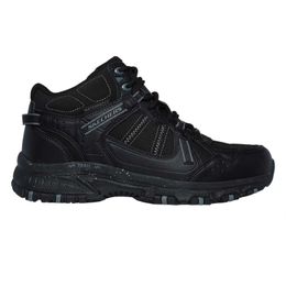 Skechers - "Hillcrest" Logo Wanderstiefel f&uuml;r Herren, Leder (Schwarz)