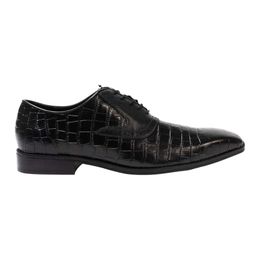 Giorgio - Krokodil Oxford-Schuhe f&uuml;r Herren, Vollnarbenleder (Schwarz)