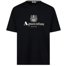 Aquascutum Active T-shirt Mit Gro&szlig;em Logo, Schwarz