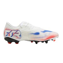 Puma - "Future 8 Match" Fu&szlig;ballschuhe mit festem Boden f&uuml;r Herren (Wei&szlig;/Schwarz/Rot)