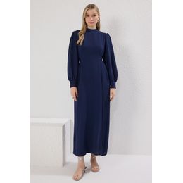 Damen Marineblaues gerades langes l&auml;ssiges/alltagstaugliches Hijab-Kleid