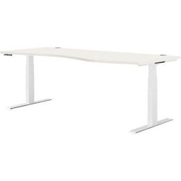 Sch&auml;fer Shop Sch&auml;fer Shop Genius Schreibtisch MODENA FLEX, elektrisch h&ouml;henverstellbar, Freiform, Ansatz rechts, B 1800 mm, wei&szlig;/wei&szlig;