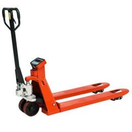 Schefer Gabelhubwagen Premium, mit Waage und Drucker, Tragf&auml;higkeit 2500 kg, Teilung 0,5 kg, Gabell&auml;nge 1150 mm