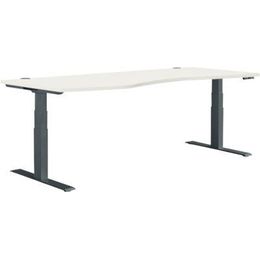 Sch&auml;fer Shop Sch&auml;fer Shop Genius Schreibtisch MODENA FLEX, elektrisch h&ouml;henverstellbar, Freiform, Ansatz links, B 1800 mm, wei&szlig;/anthrazit