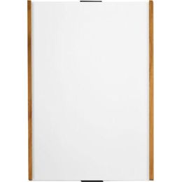moedel Wandschild LMH, DIN A3, Hochformat, Holzrahmen mit Kappen, Klebe- oder Schraubmontage, B 309 x H 420 mm, silber/Eiche
