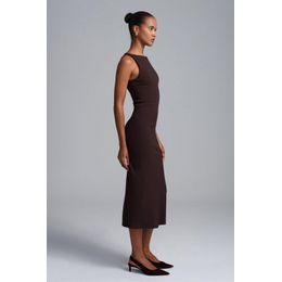 &Auml;rmelloses Midi Bodycon Kleid mit Schlitz