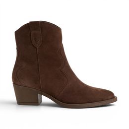 Tamaris Damen-Braune Wildleder-Cowboy-Wester-Kn&ouml;chelstiefel &ndash; 25702-41