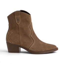 Tamaris Damen Camel Brown Wildleder Cowboy Western Kn&ouml;chelstiefel &ndash; 25702-41