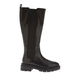 Dune London - Kniehohe Stiefel f&uuml;r Damen, Leder, Stretch-Panel (Schwarz)