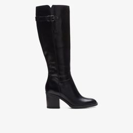 Clarks Mascarpone 2 Up Schwarze Lederstiefel