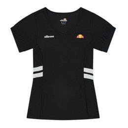 Ellesse - "Lowery" T-Shirt f&uuml;r Damen, V-Ausschnitt (Schwarz)