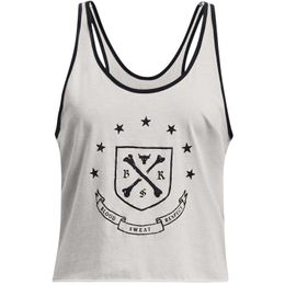 Under Armour - "Project Rock" &Auml;rmelloses Oberteil f&uuml;r Damen, leger (Wei&szlig;)