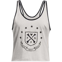 Under Armour - "Project Rock" &Auml;rmelloses Oberteil f&uuml;r Damen, leger (Wei&szlig;)