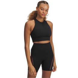 Under Armour - "Meridian" Sport-BH f&uuml;r Damen, Mit vorderem Rei&szlig;verschluss (Schwarz)