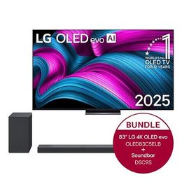 LG 83 &Prime; OLED evo AI C5E 4K Smart TV + 3.1.3 Dolby Atmos&reg; Soundbar mit 400 Watt kabelloser Subwoofer OLED83C5ELA.DSC9S