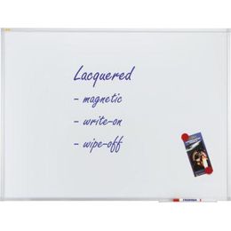 Franken Whiteboard X-tra!Line, Wandmontage im Hoch- & Querformat, Stahl wei&szlig; lackiert & Aluminiumrahmen, magnethaftend, Ablageschale, B 1200 x H 900 mm