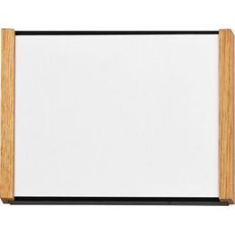 moedel T&uuml;rschild LMH, DIN A6, individuell beschriftbar, Polyester-Abdeckung, Klebemontage, B 159,5 x H 105,5 mm, Aluminium, schwarz/Eiche