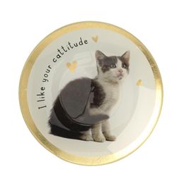 my home Kleiner Deko-Teller mit Katzen-Motiv