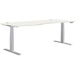 Sch&auml;fer Shop Sch&auml;fer Shop Genius Schreibtisch MODENA FLEX, elektrisch h&ouml;henverstellbar, Freiform, Ansatz links, B 1800 mm, wei&szlig;/wei&szlig;alu