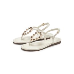 Lascana Sandale 'Zehentrenner, Sandalette, Sommerschuh, offener Schuh' hellbeige Gr. 40 f&uuml;r Damen. Mit Schmuckelemente