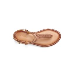 VIVANCE BY LASCANA Zehentrenner 'Sandalette, Sommerschuh, Sandale, Ledersandale,' cognac Gr. 38 f&uuml;r Damen