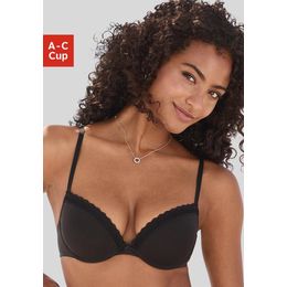 VIVANCE BY LASCANA Push-up-BH schwarz Gr. 85C. Vergr&ouml;&szlig;ert Optisch Die B&uuml;ste und mit B&uuml;gel. Nachhaltig.