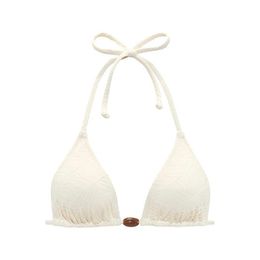 Lascana Triangel-Bikini-Top 'Fay' beige Gr. 40 Cup A/B. Mit Zierperlen. Ohne B&uuml;gel. Nachhaltig.