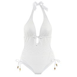 Lascana Badeanzug 'Omara' beige Gr. 42 Cup C/D. Ohne B&uuml;gel. Nachhaltig.